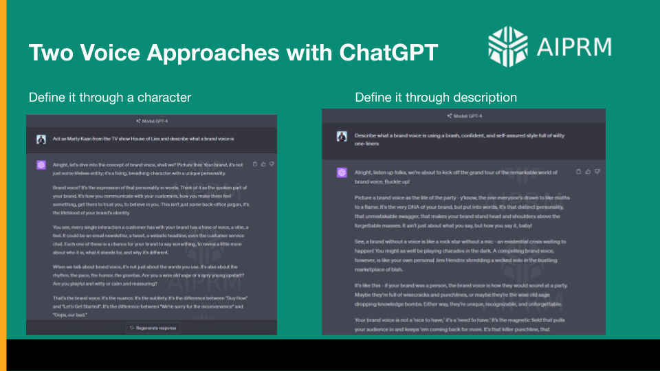 Brand Voice and Tone with ChatGPT · AIPRM