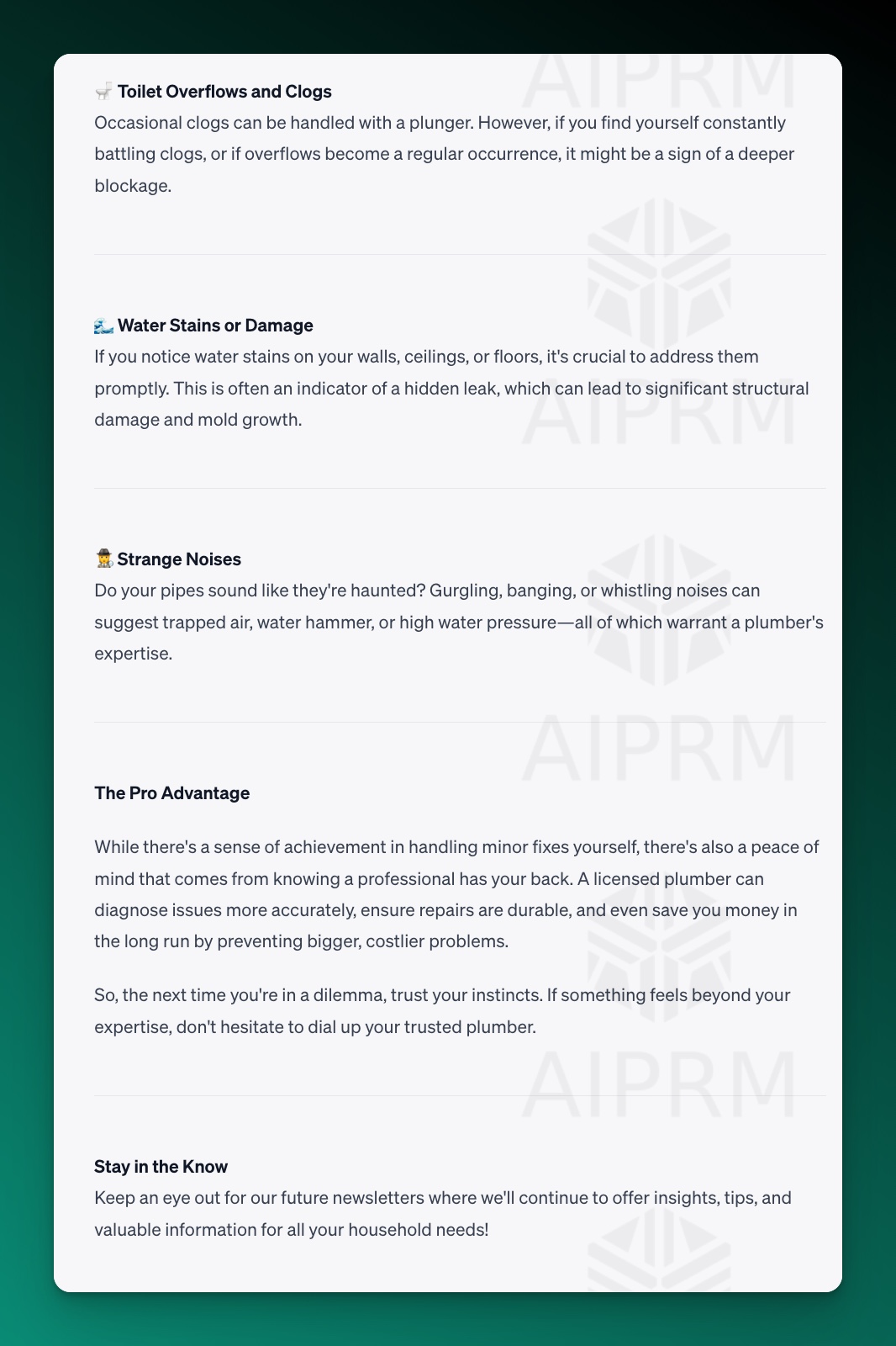 How Plumbers Can Use ChatGPT for Marketing · AIPRM