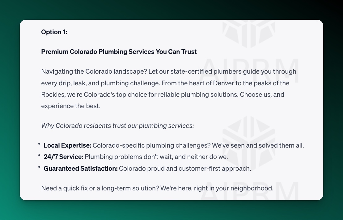 How Plumbers Can Use ChatGPT for Marketing · AIPRM