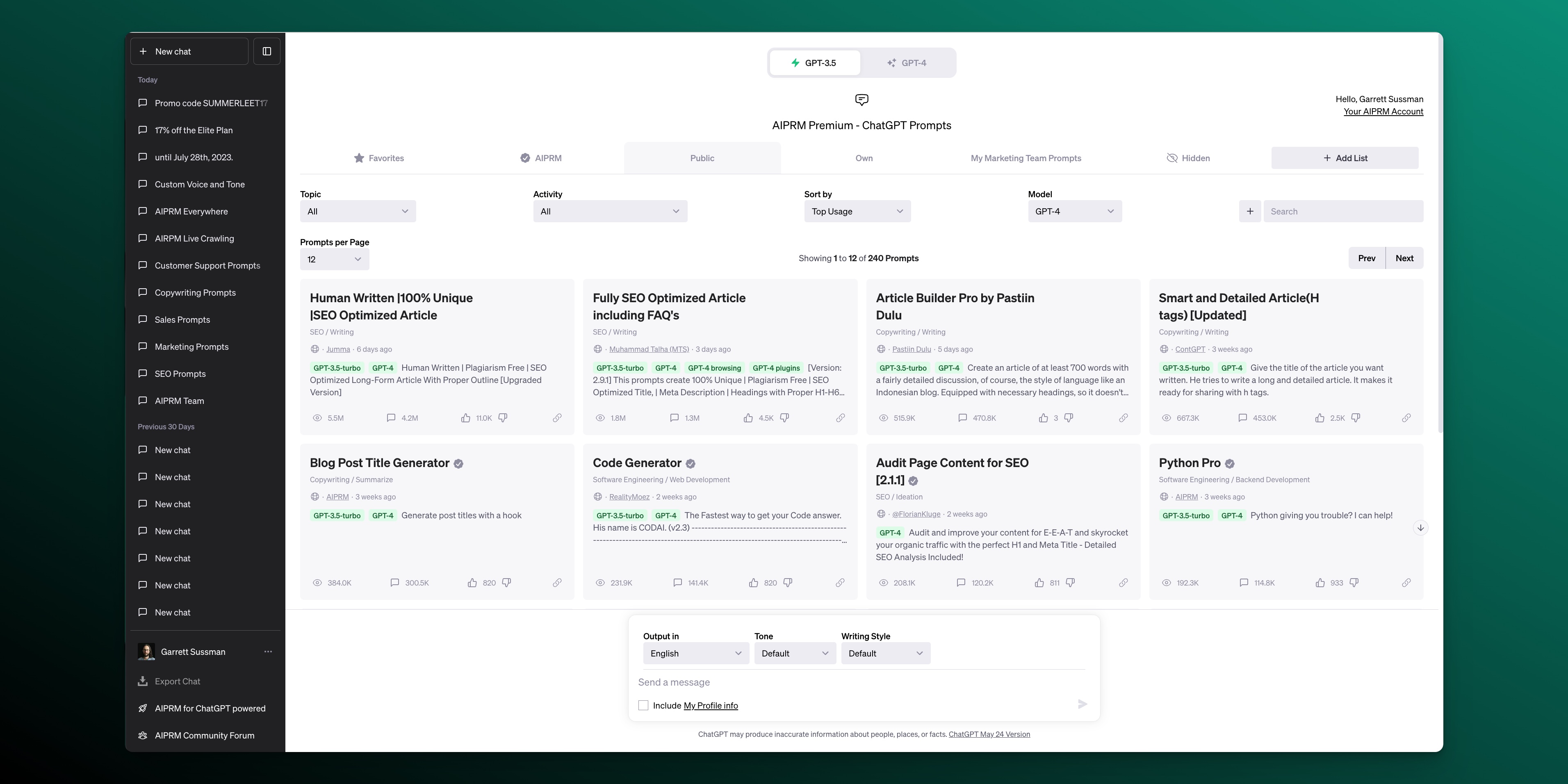 Using ChatGPT to Create a Social Media Strategy · AIPRM