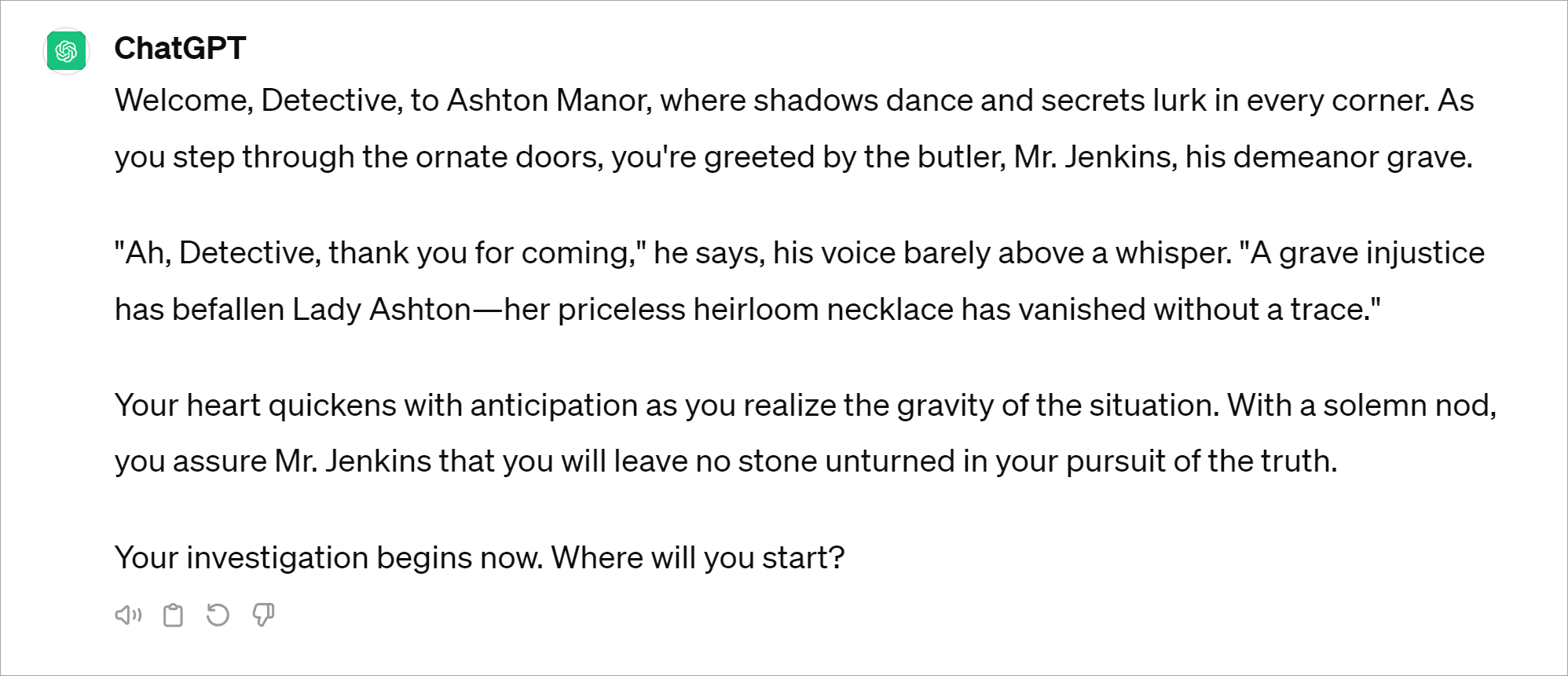 Cómo crear un juego familiar de misterio y asesinatos · AIPRM