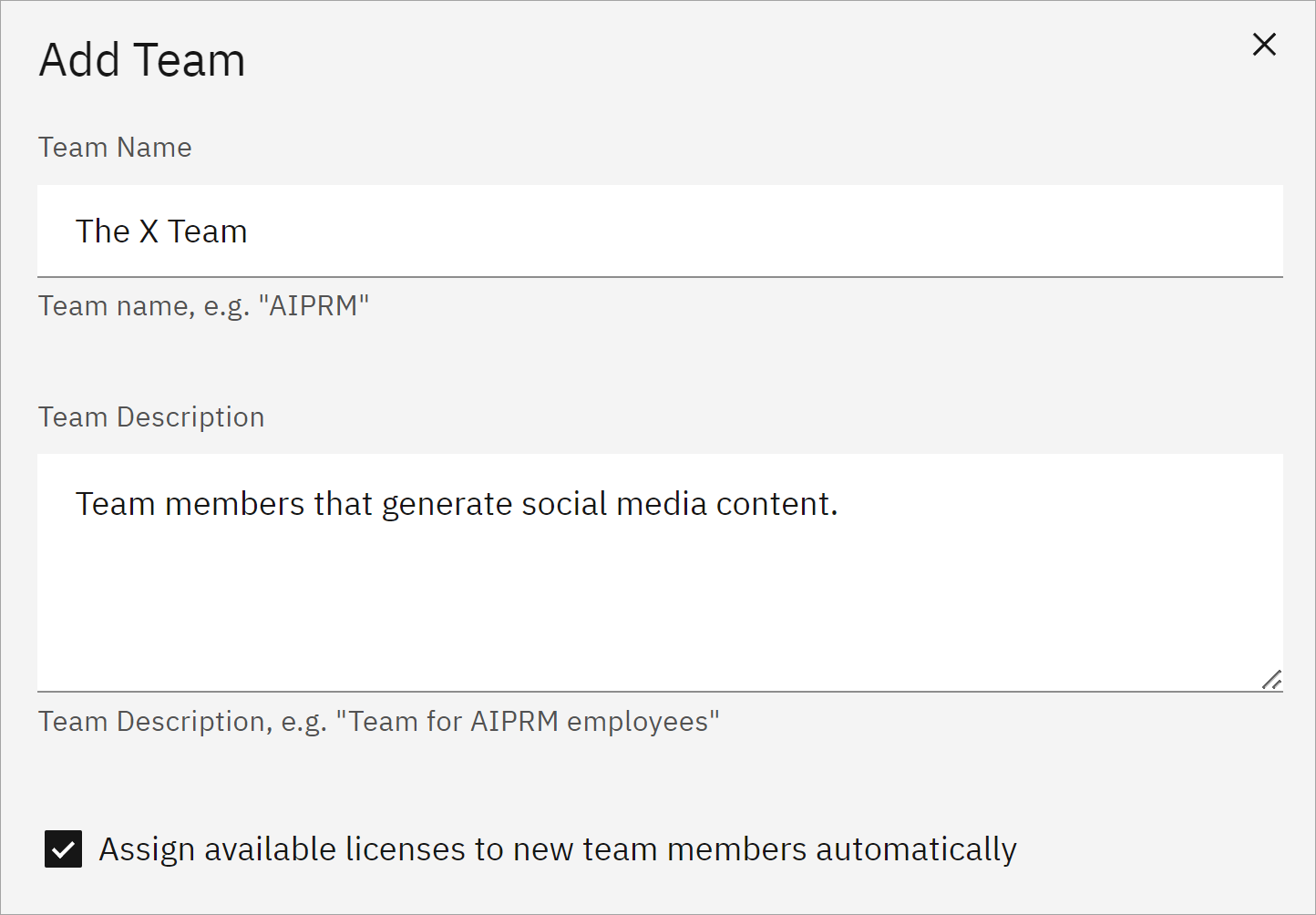 Create a Team · AIPRM