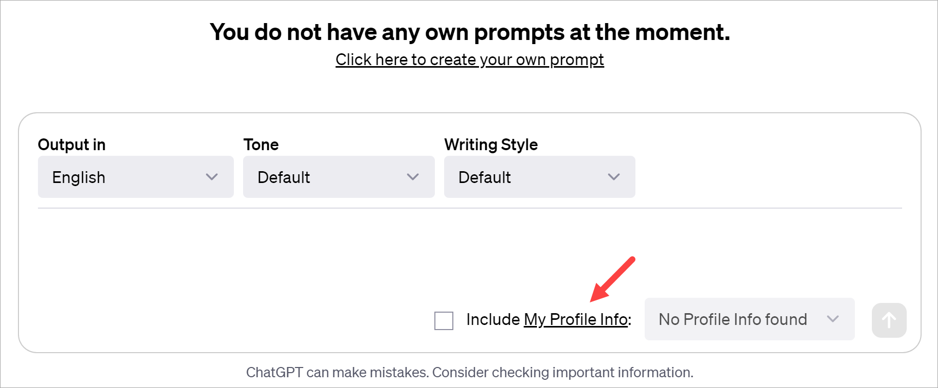 Create a Custom Profile · AIPRM